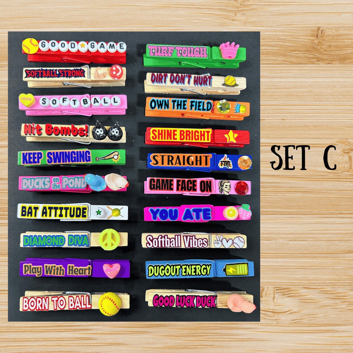 Softball Clips, Tournament Pins, Softball Pins, Softball Clothespins ...
