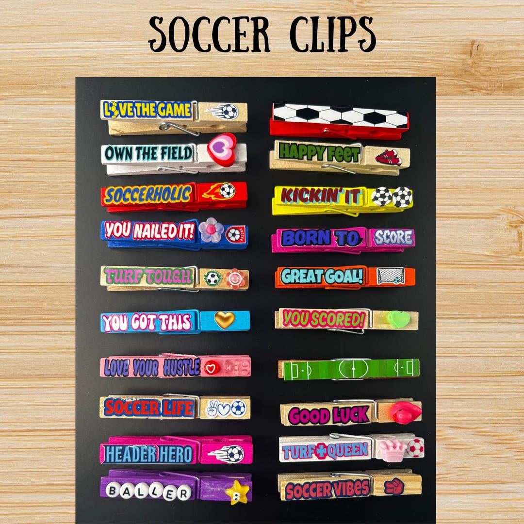 Soccer Clips, Tournament Pins, Soccer Pins, Soccer Clothespins, Good ...