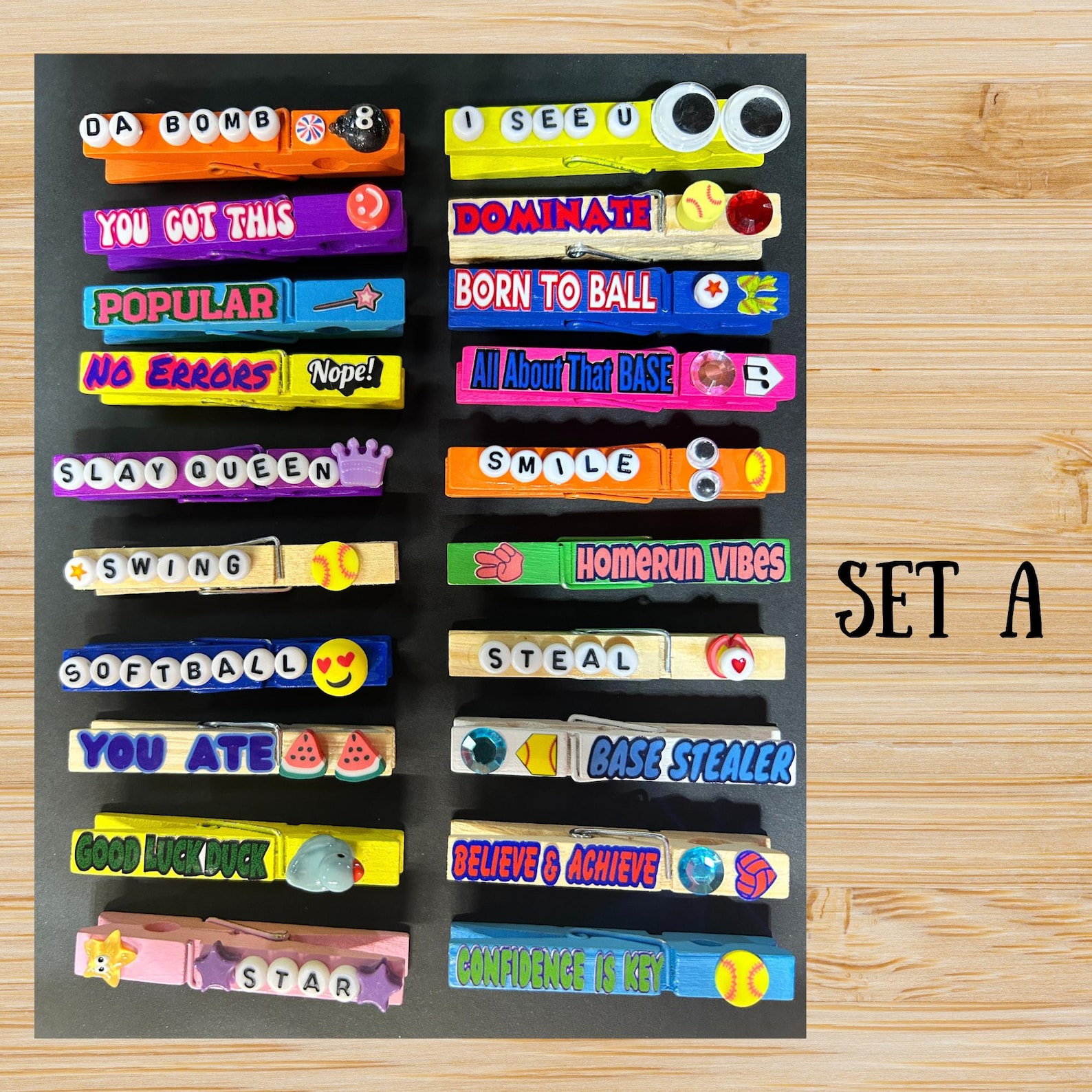 Softball Clips, Tournament Pins, Softball Pins, Softball Clothespins ...