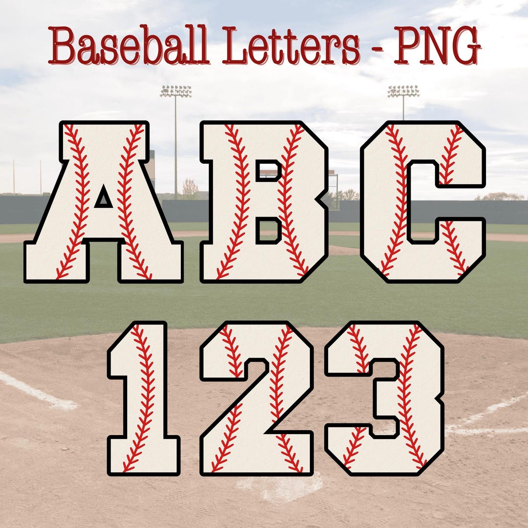Baseball Letters, Baseball Alphabet PNG, Baseball Clipart, Sports ...