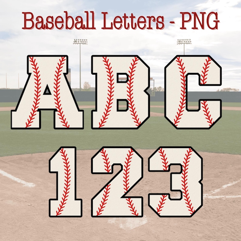 Baseball Letters, Baseball Alphabet PNG, Baseball Clipart, Sports ...