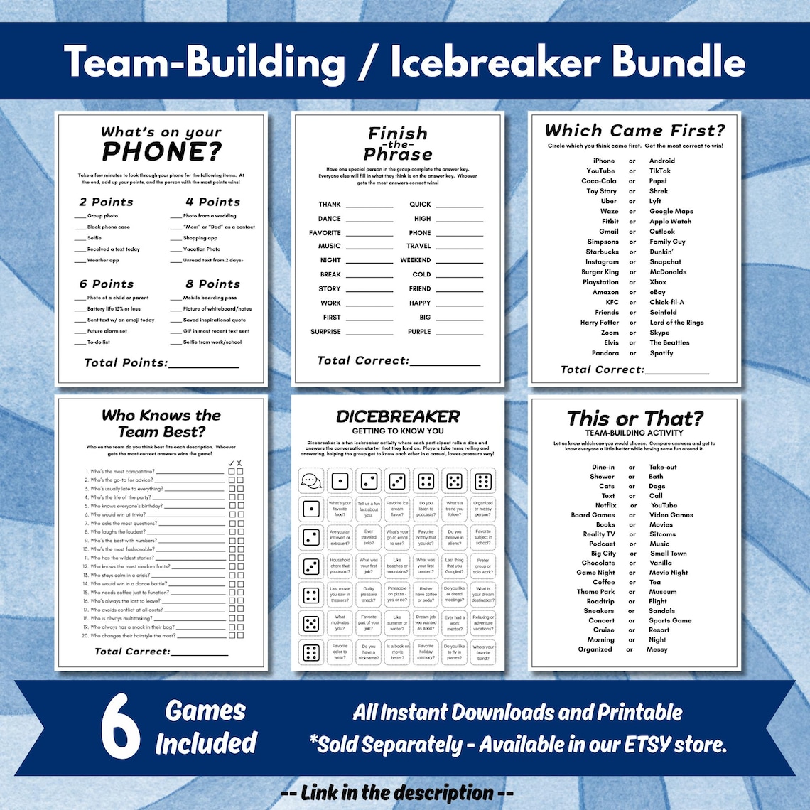 Icebreaker Game, Printable This or That Game, Office Party Game, Would ...