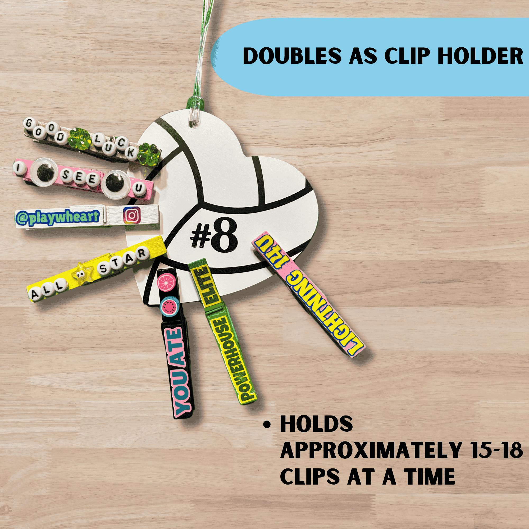Personalized Volleyball Bag Tag & Clip Holder, Volleyball Clips, Team ...