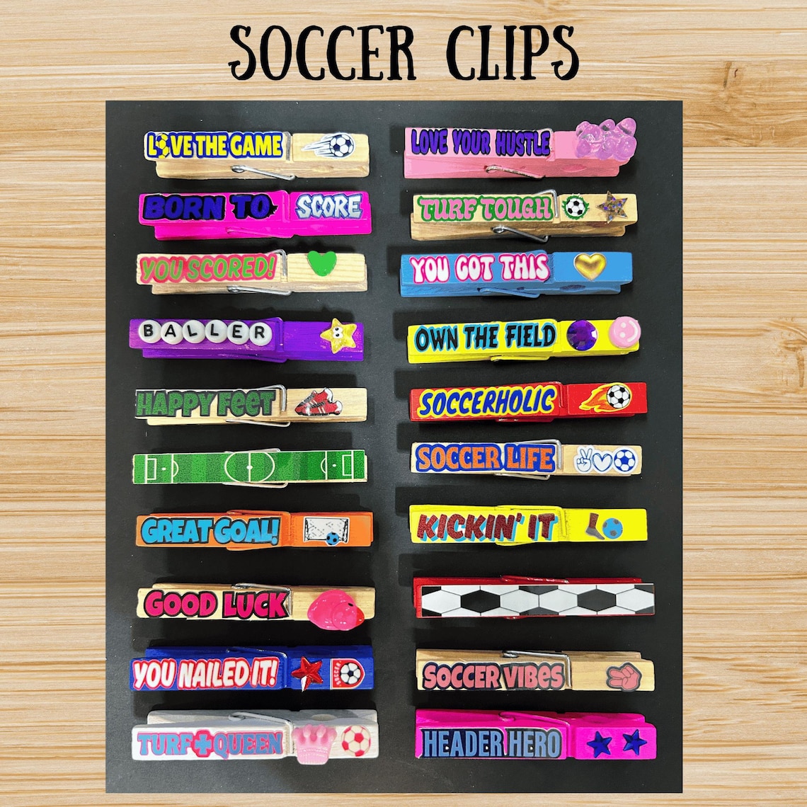 Soccer Clips, Tournament Pins, Soccer Pins, Soccer Clothespins, Good Luck Pins, Motivational ...