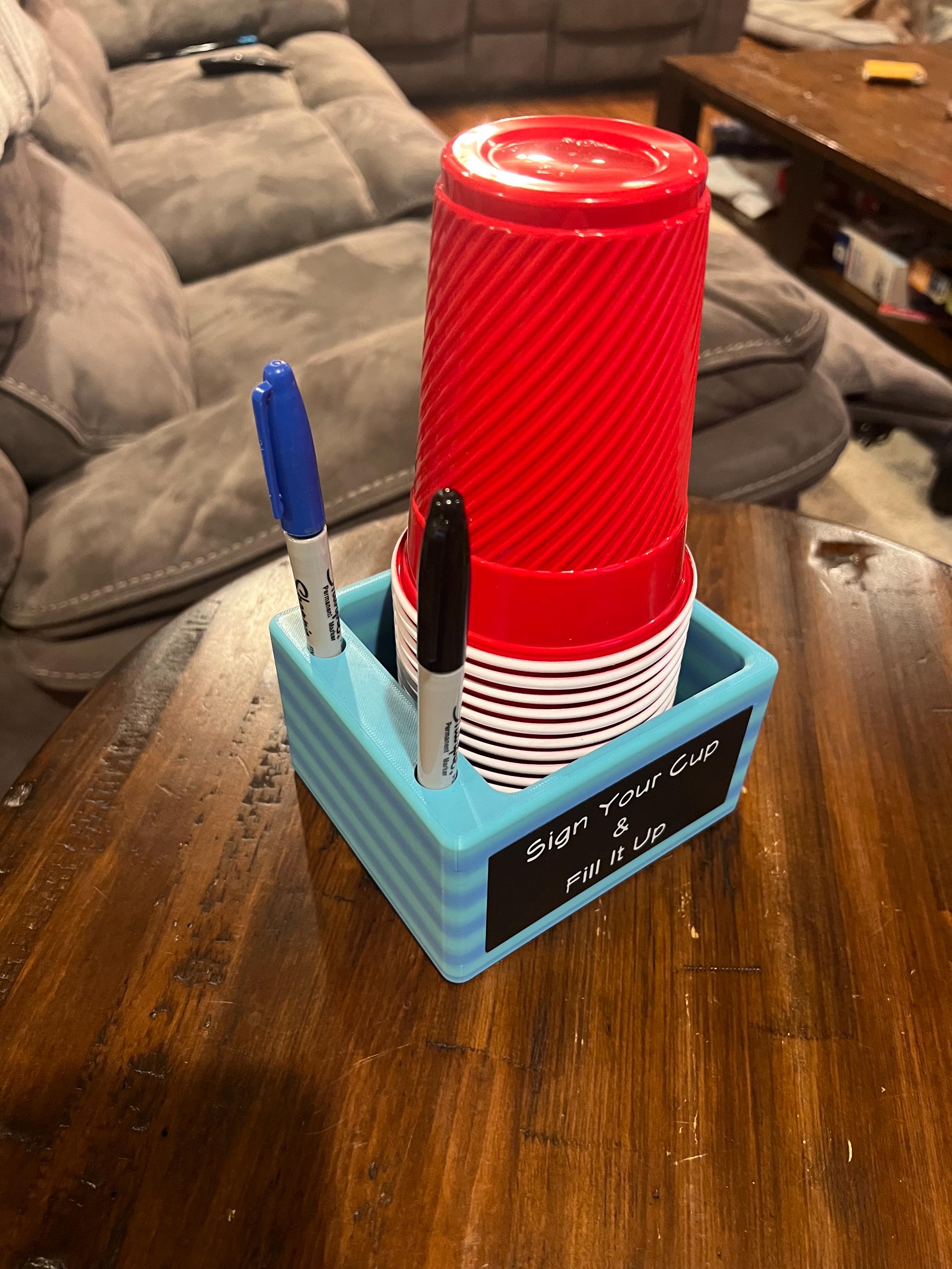Solo Cup and Marker Holder and Sign - Etsy