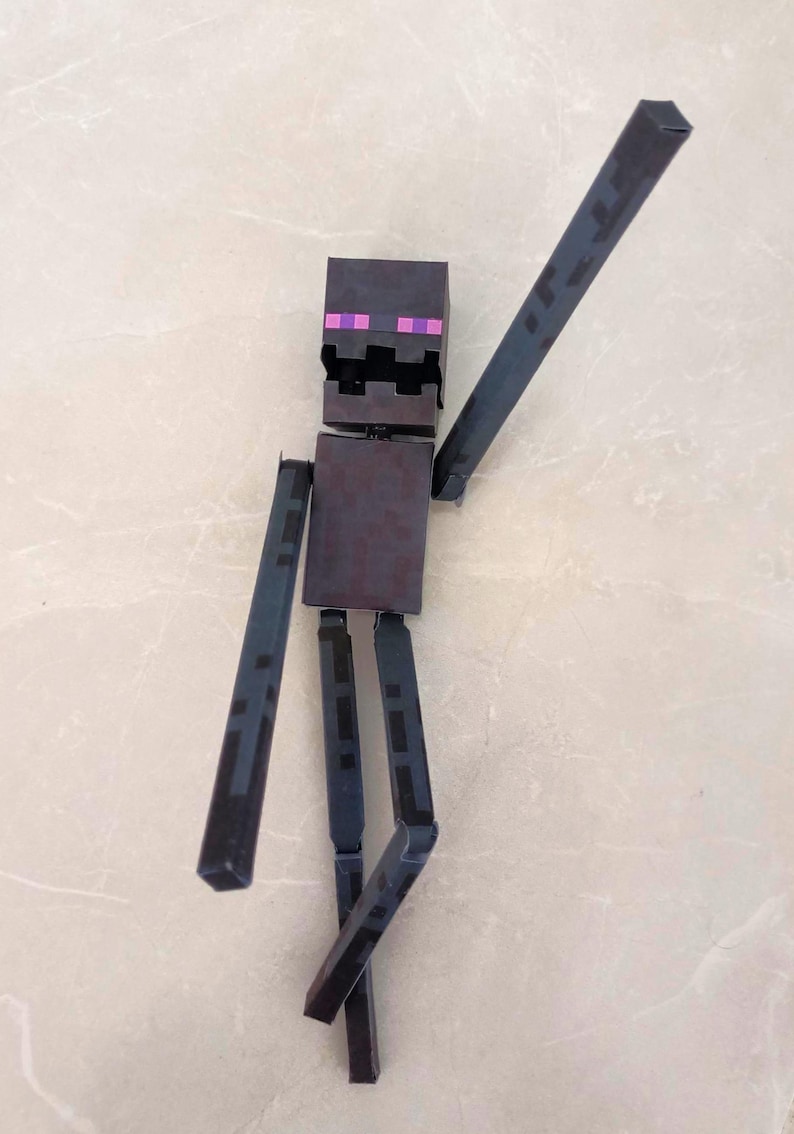 Poseable Enderman Papercraft – With Tutorial Video– Minecraft Digital ...