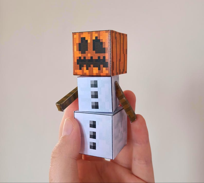 Poseable Snow Golem Papercraft – With Tutorial Video–minecraft Digital ...