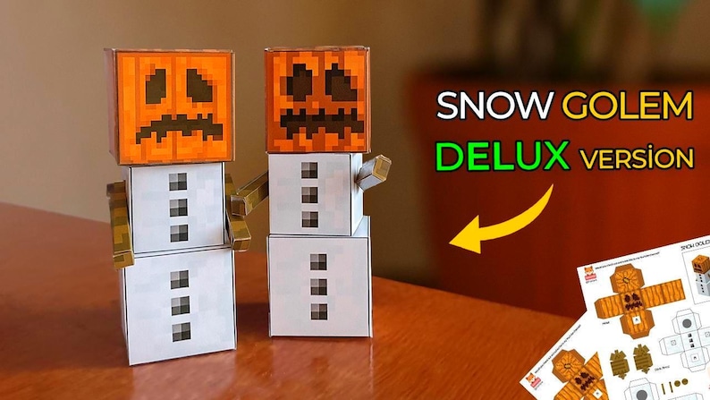 Poseable Snow Golem Papercraft – With Tutorial Video–minecraft Digital ...