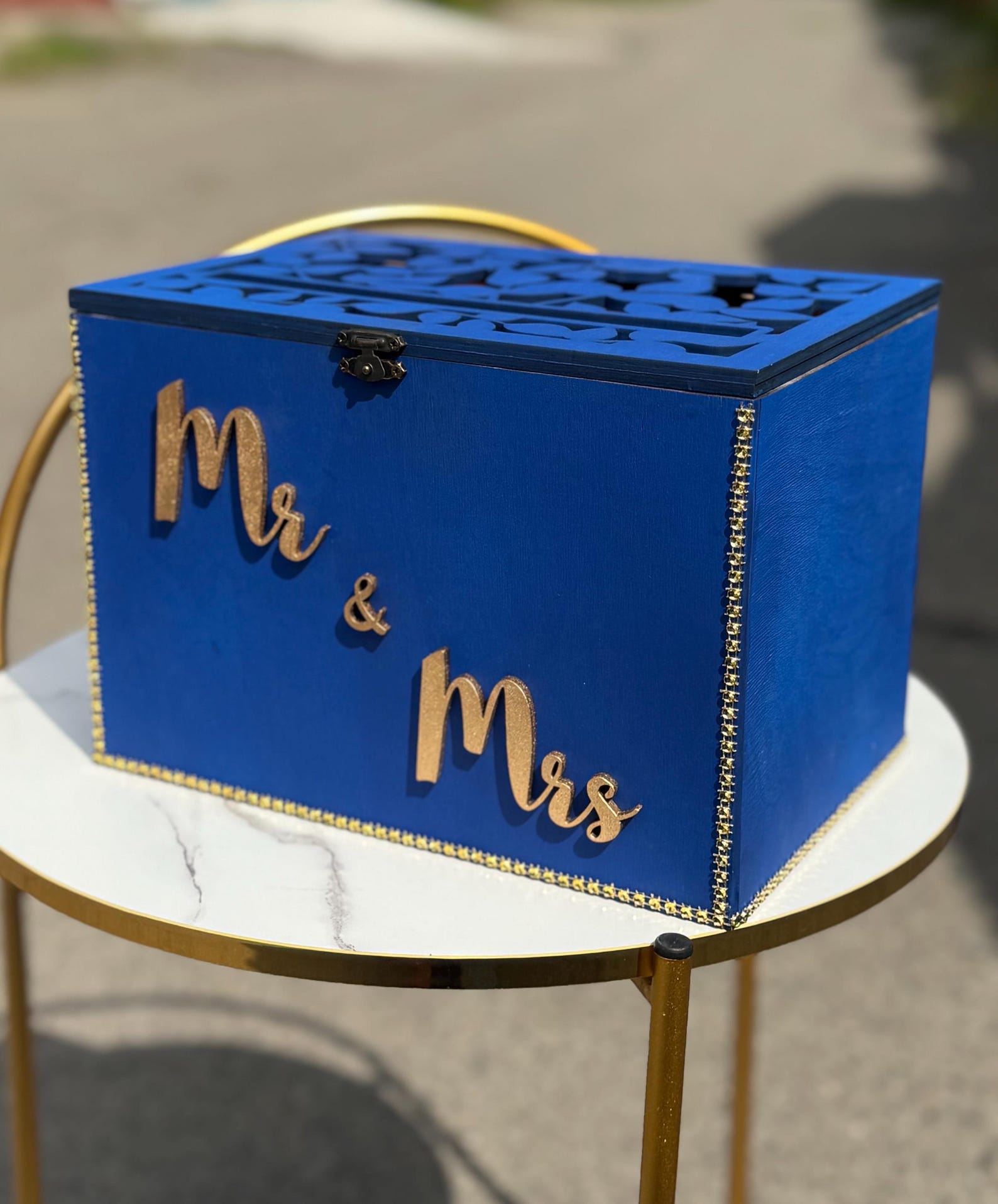 Blue Wedding Card Box With Slot Wedding Card Holder Wedding Envelope ...