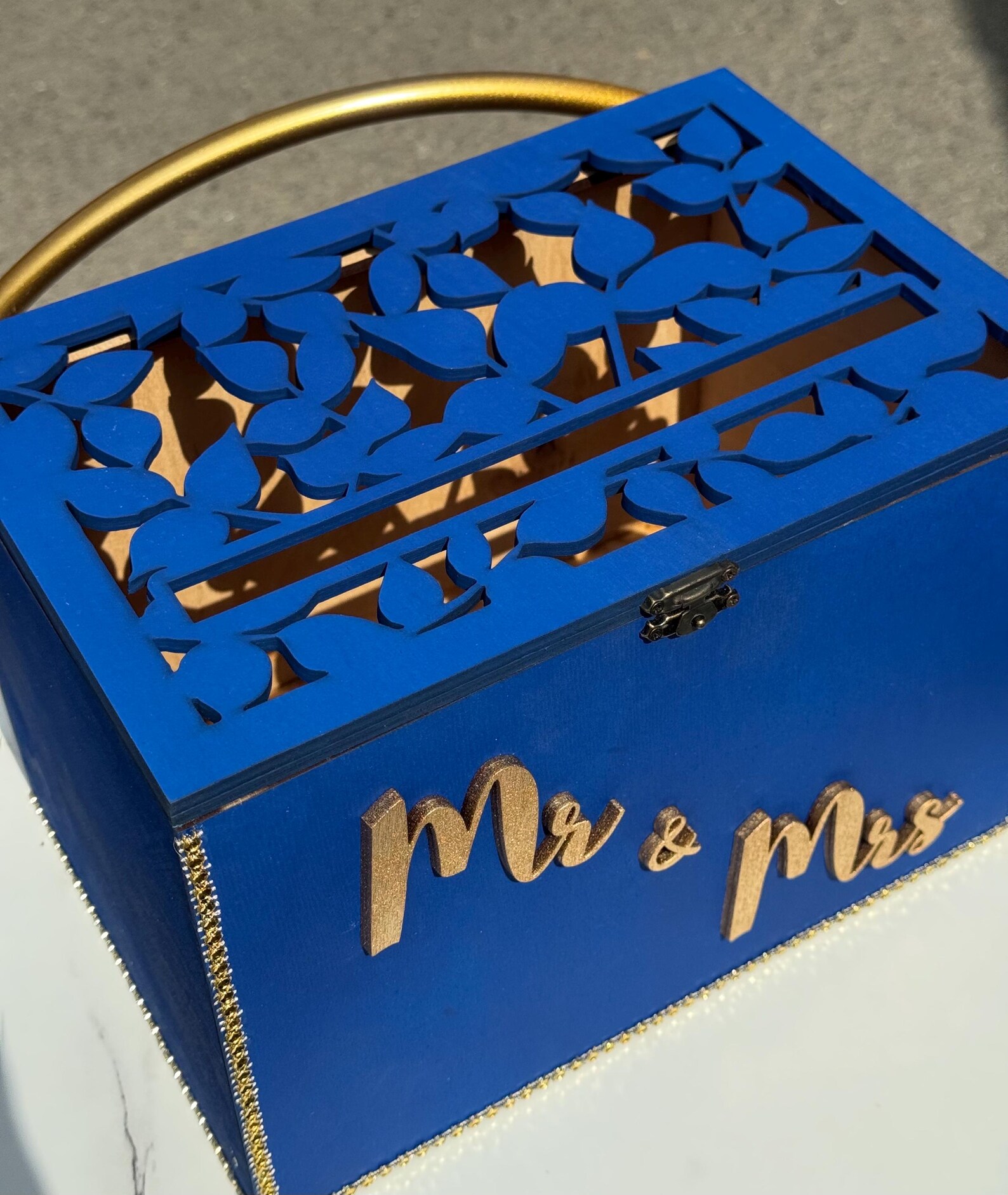 Blue Wedding Card Box With Slot Wedding Card Holder Wedding Envelope ...