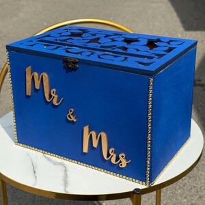 Blue Wedding Card Box With Slot Wedding Card Holder Wedding Envelope ...
