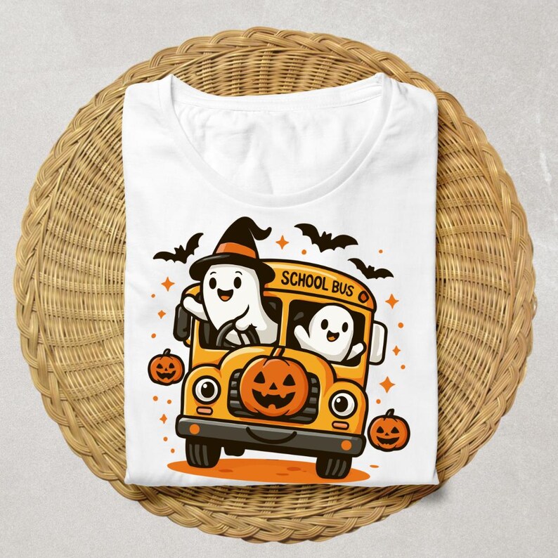 Cute Halloween School Bus PNG, Bus Driver Life, Ghost Witch School Bus ...