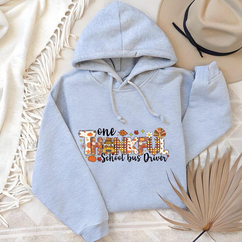 Thankful School Bus Driver PNG: Fall Thanksgiving Design (digital ...