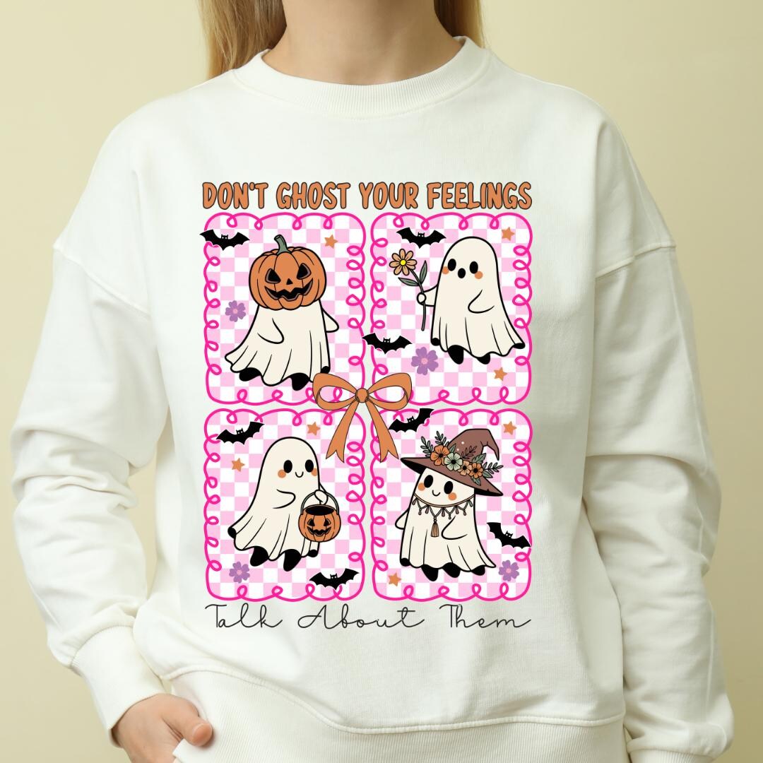 Don't Ghost Your Feelings PNG, Coquette Mental Health Halloween PNG ...