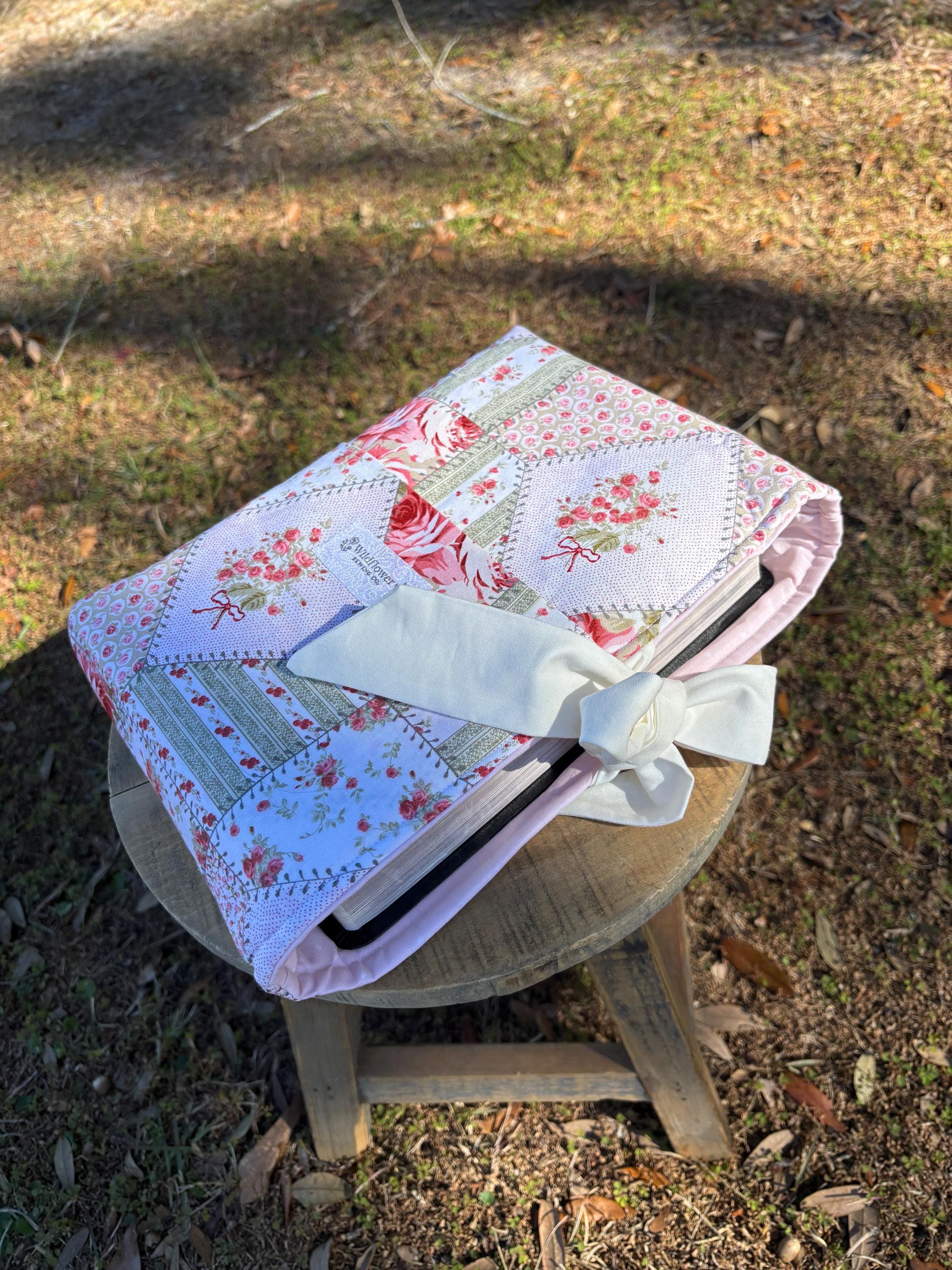 Handmade Fabric Bible Sleeve: Quilted Floral Fabrics - Etsy