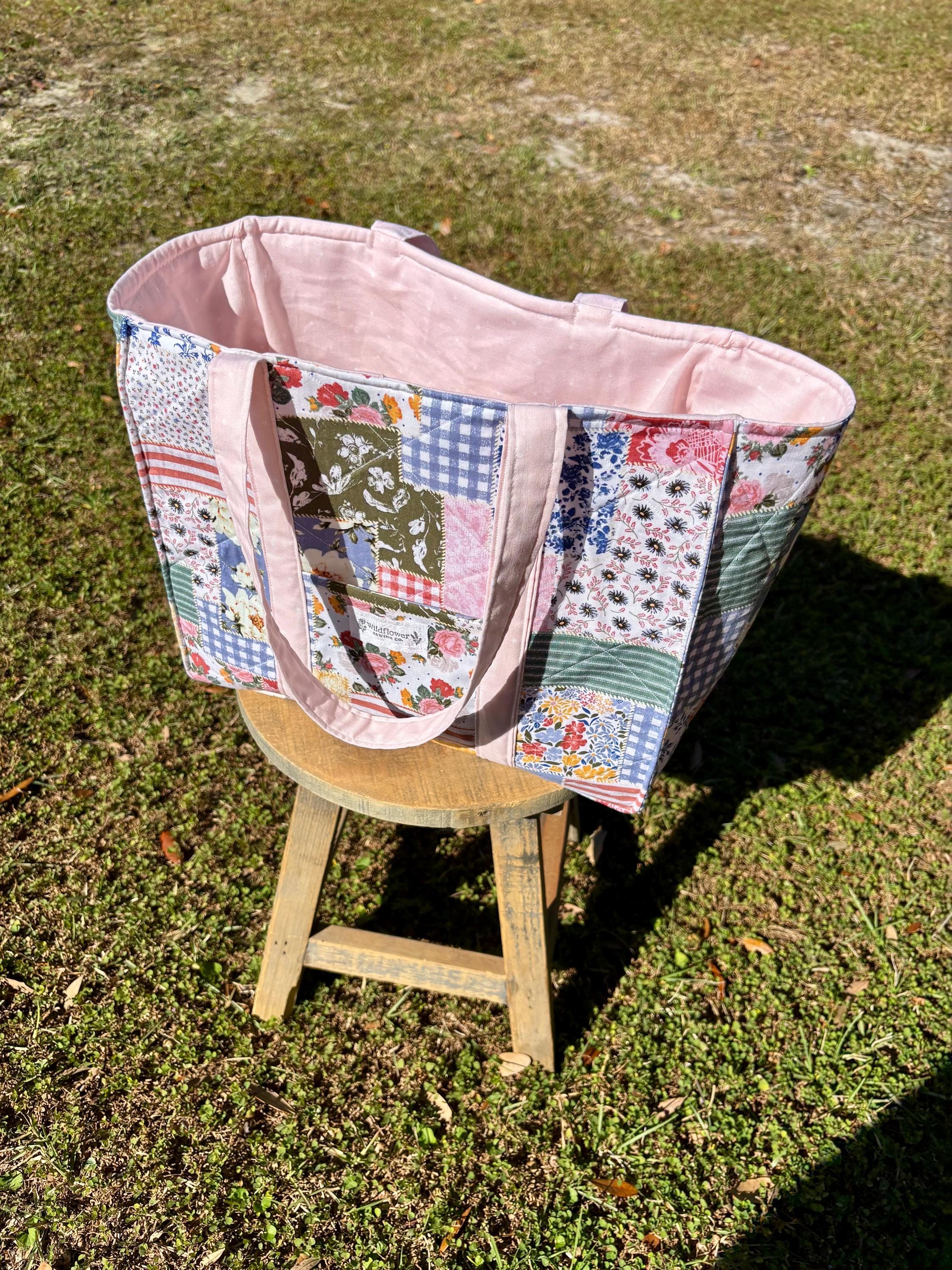 Ellie Tote Bag — Handmade Patchwork Tote - Etsy