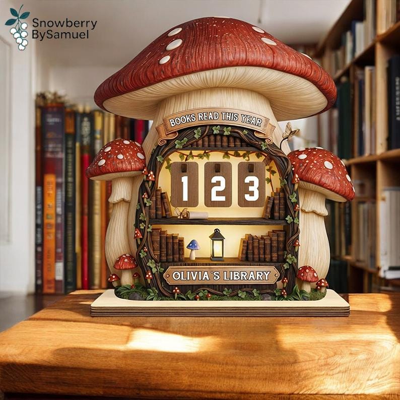 Personalized Wooden Book Tracker Sign, Vintage Style Reading Counter ...