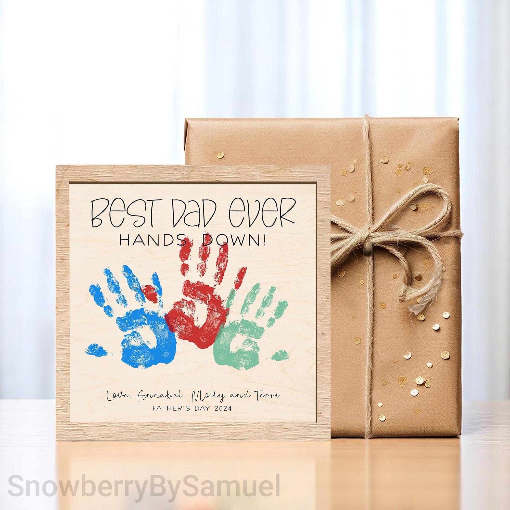 Father’s Day Handprint Craft Sign, Personalized DIY Gift From Kids ...