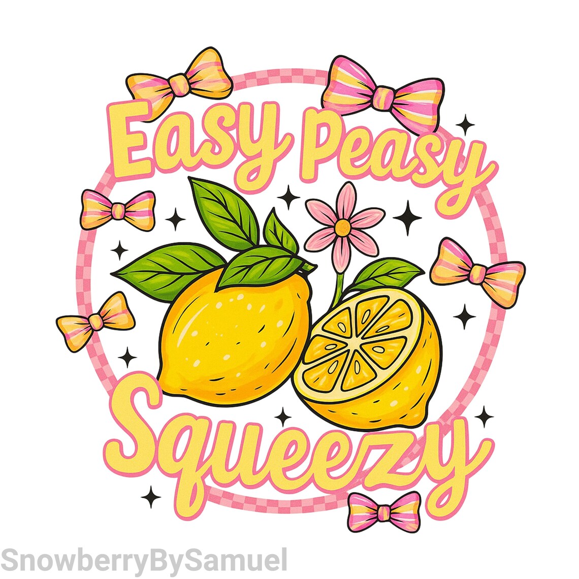 Preppy Lemon Summer PNG, Coquette Lemonade Shirt Design, Easy Peasy ...