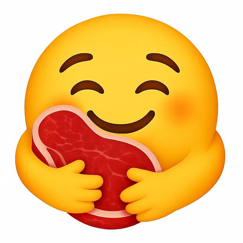 BBQ Emoji Hugging Meat: Funny Foodie PNG (digital Download) - Etsy