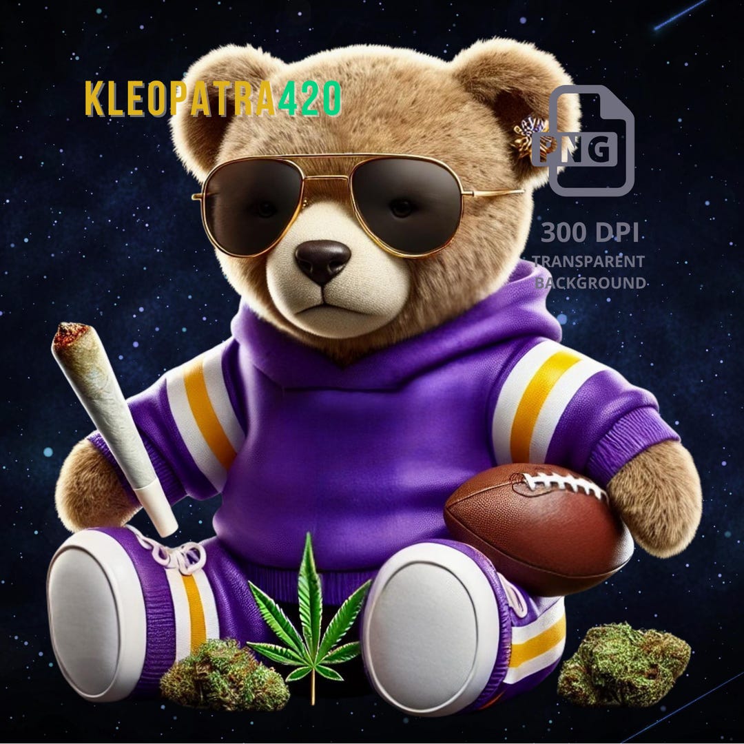 Football Teddy Stoner Bear Png, 420 PNG, Minnesota PNG Football ...
