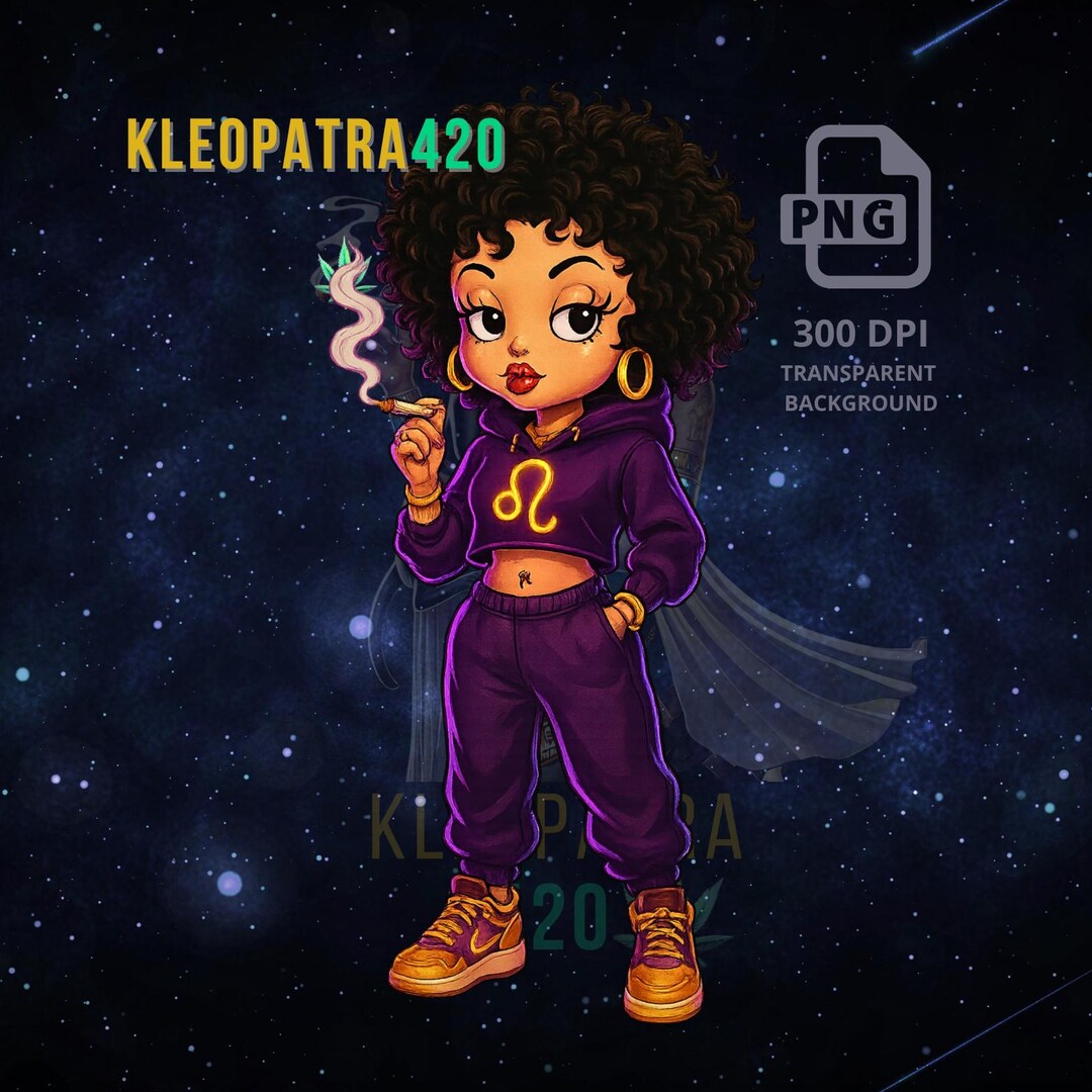 Urban Diva Stoner Leo PNG | Trap Girl Smoking Blunt Clipart ...