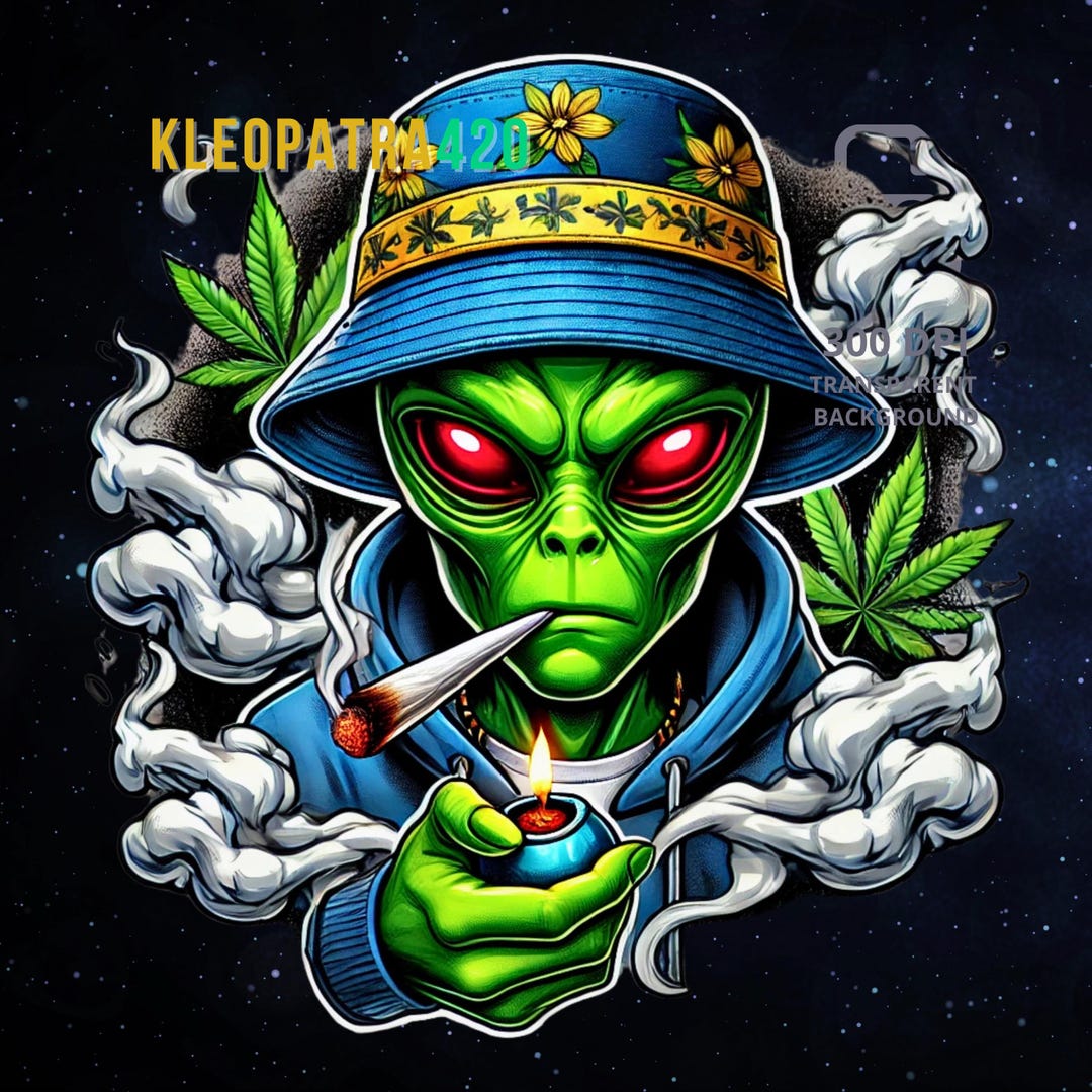 Gangsta Alien Stoner Png, Marijuana Png, Stoner Alien Png, Extra ...