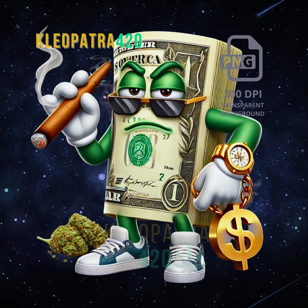Gangsta Stack of Money 420 PNG, Dollars Themed, Marijuana Clipart, Weed ...