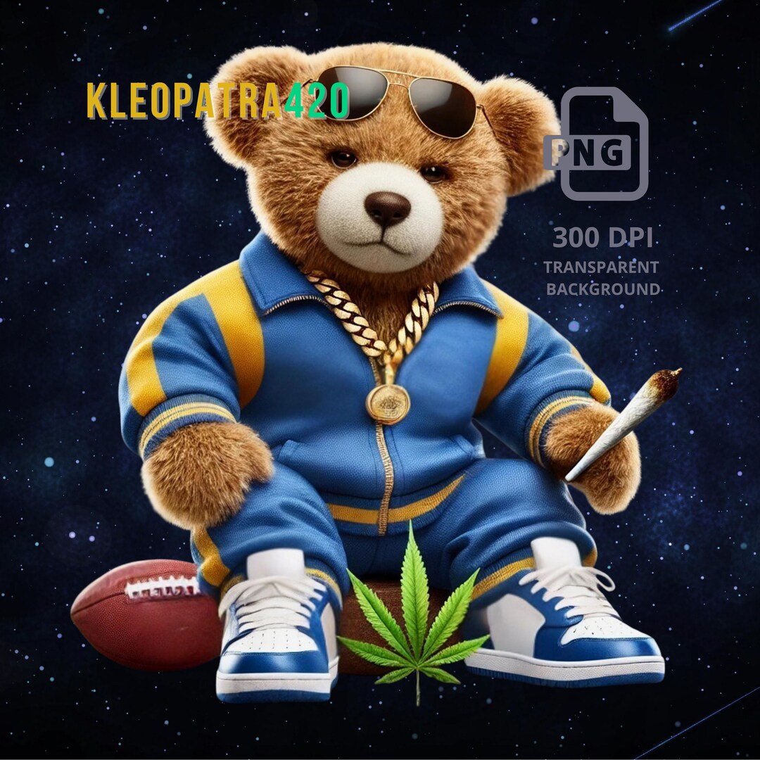 Football Teddy Stoner Bear Png, 420 PNG, St Louis PNG Football Inspired ...