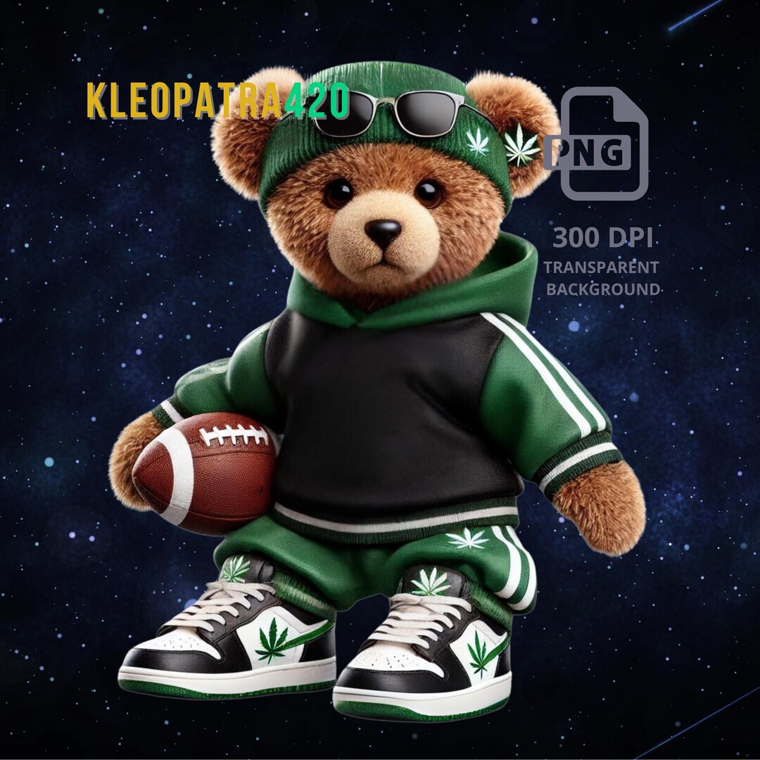 Football Teddy Stoner Bear Png, PNG, Football Inspired Png, Digital ...
