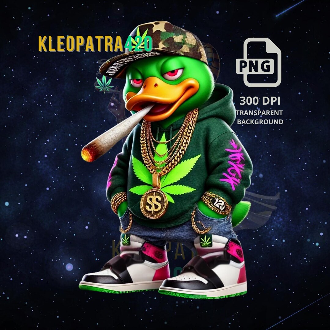 Urban Weed Duck PNG | Gangsta Smoking Duck Clipart | 420 Streetwear ...