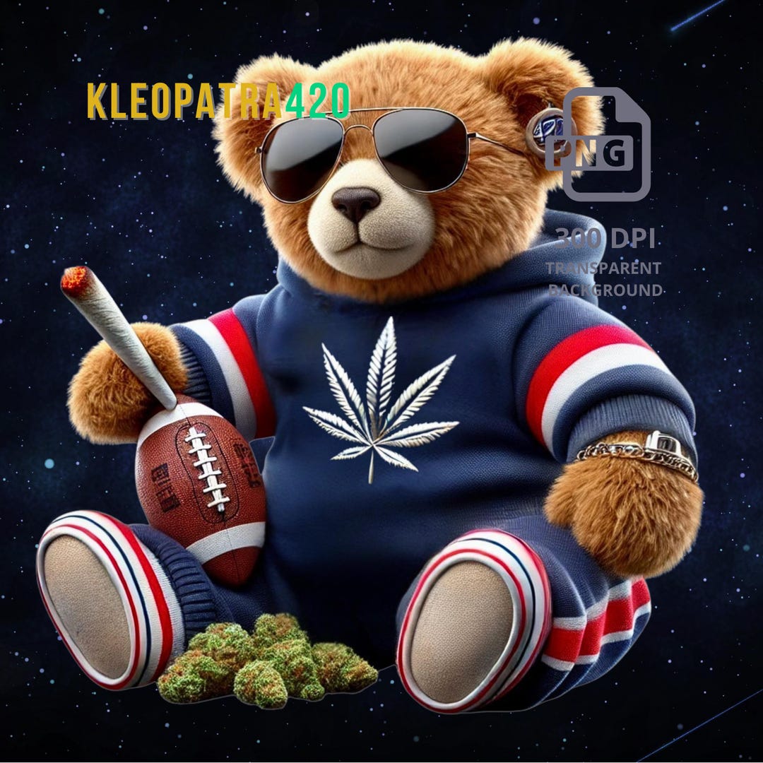 Football Teddy Stoner Bear Png, 420 PNG, New England PNG Football ...