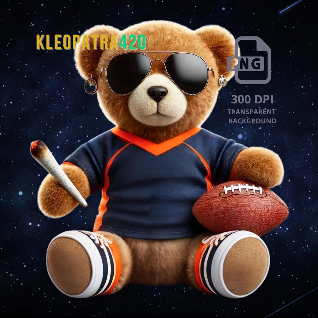 Football Teddy Stoner Bear Png, 420 PNG, Denver PNG Football Inspired ...