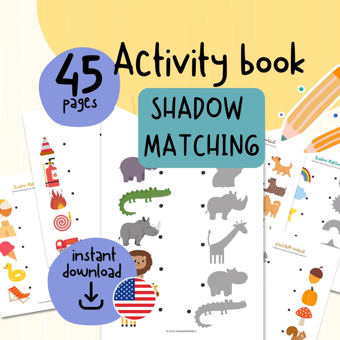 EN Shadow Matching Printable Activity Sheets | 45 Learning Pages ...