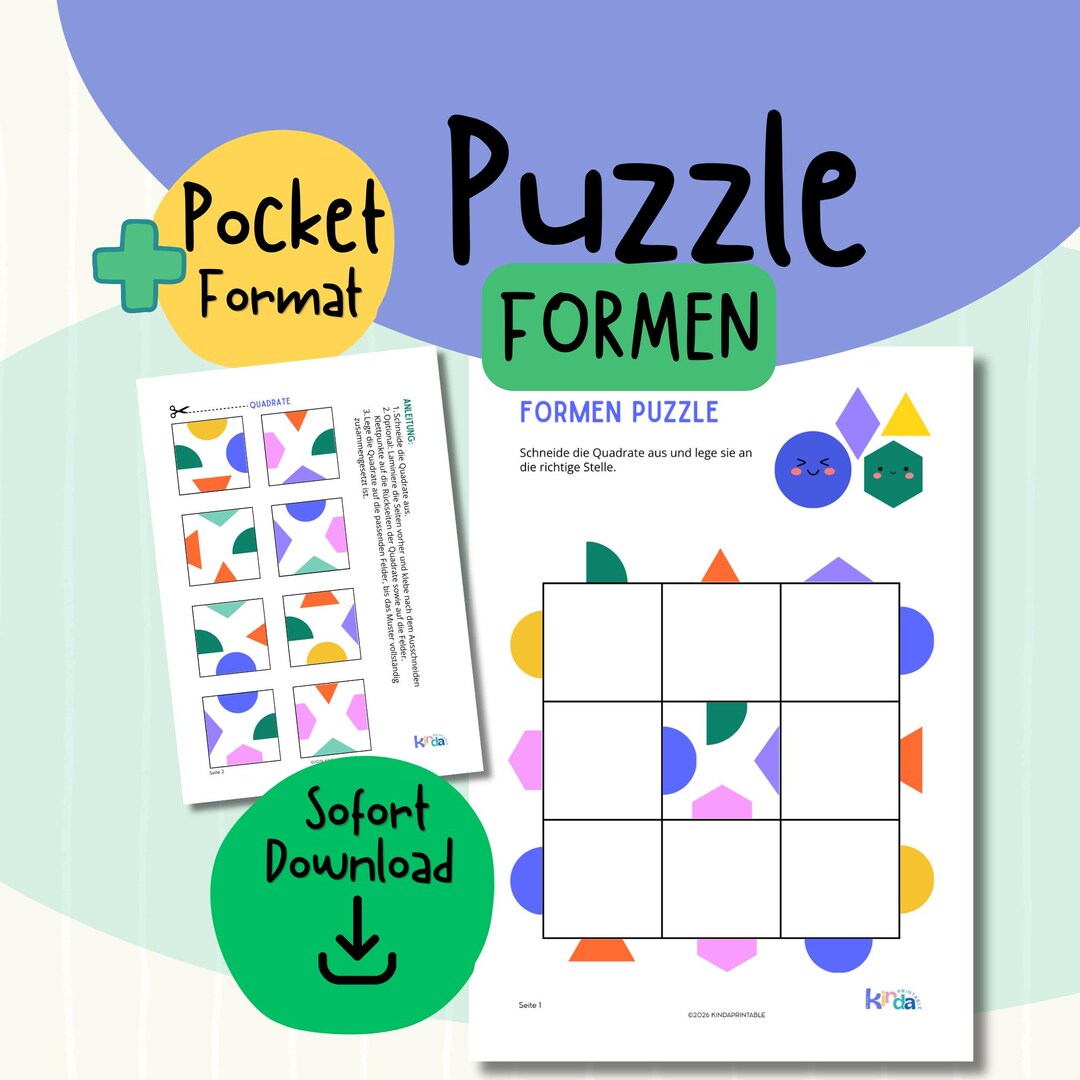 Shape Matching Puzzle Game | Printable Pdf Busy Book| Toddler Preschool ...