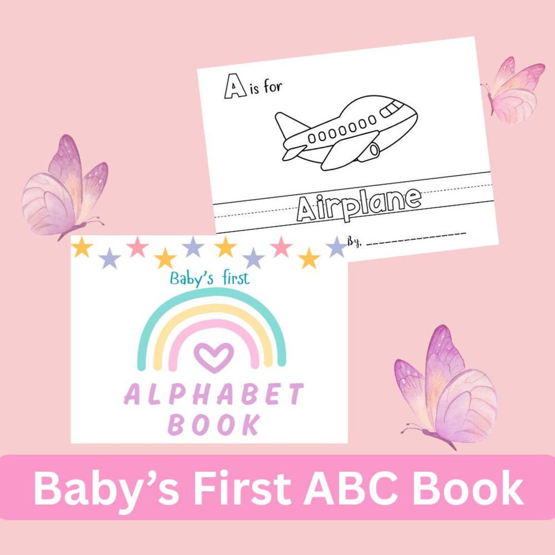 Baby's First ABC Book, Baby's First Alphabet Book, Baby Shower Alphabet ...