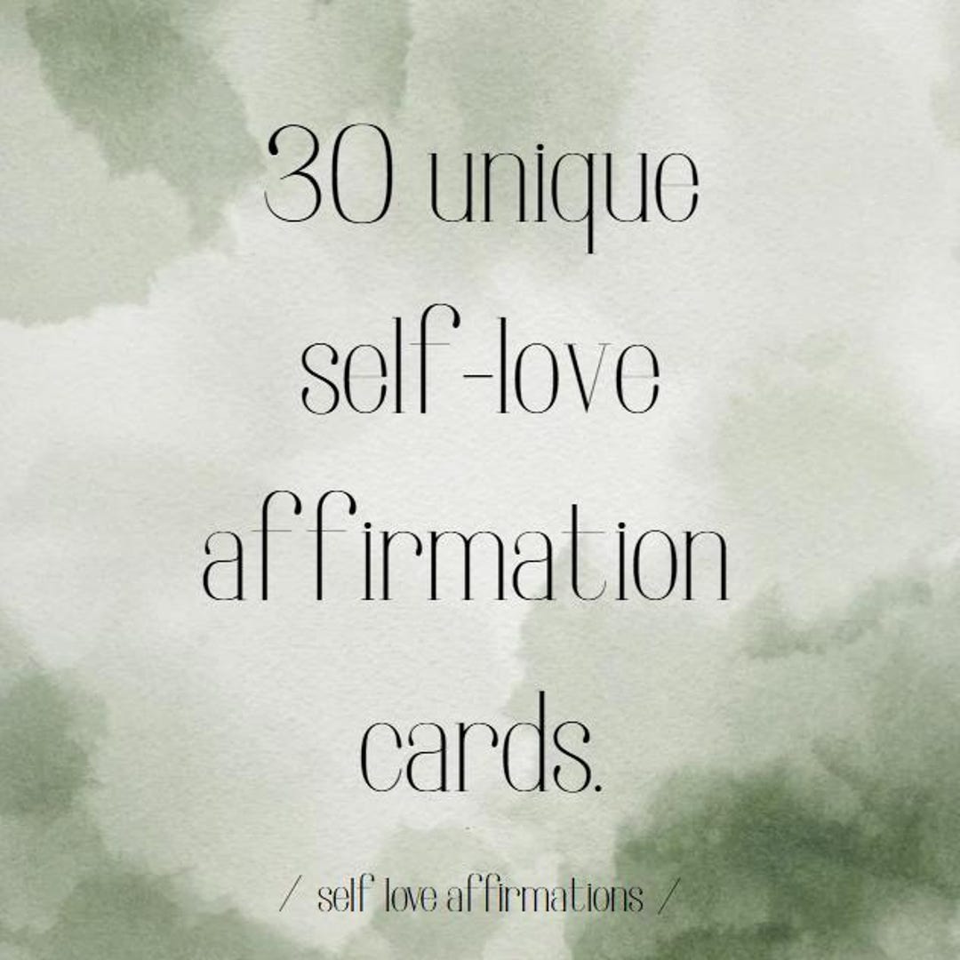 Self-love Affirmation Digital Cards, Printable, Instant Download, Daily ...