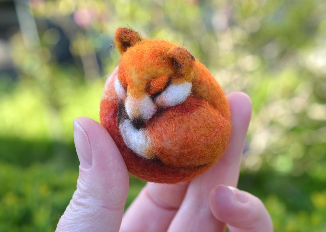 Soft Red Fox – Miniature Sleeping Needle Felted Animal | Cozy Wool ...