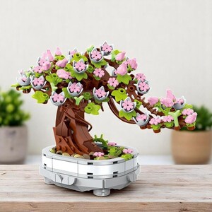 Cherry Blossom Bonsai Building Blocks – 462PCS DIY Flower Pot Tree for ...