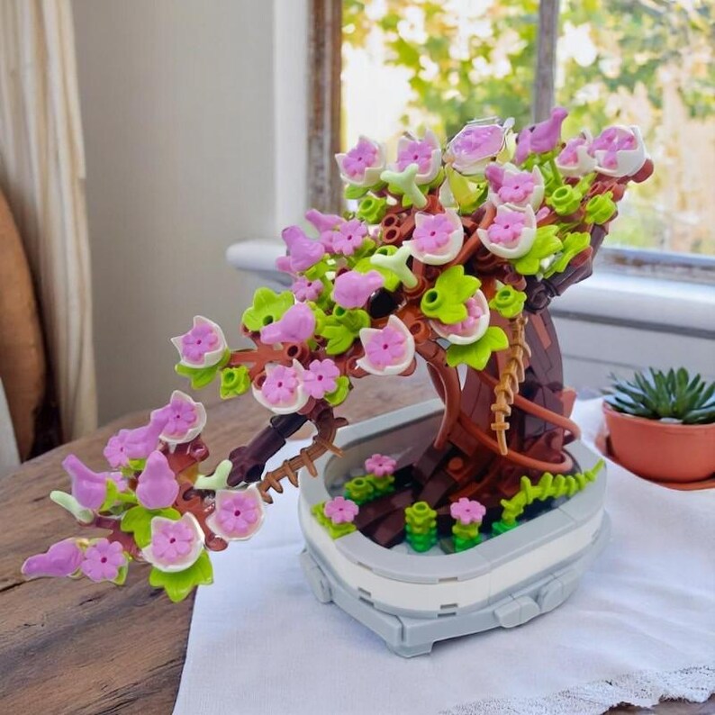 Cherry Blossom Bonsai Building Blocks – 462PCS DIY Flower Pot Tree for ...