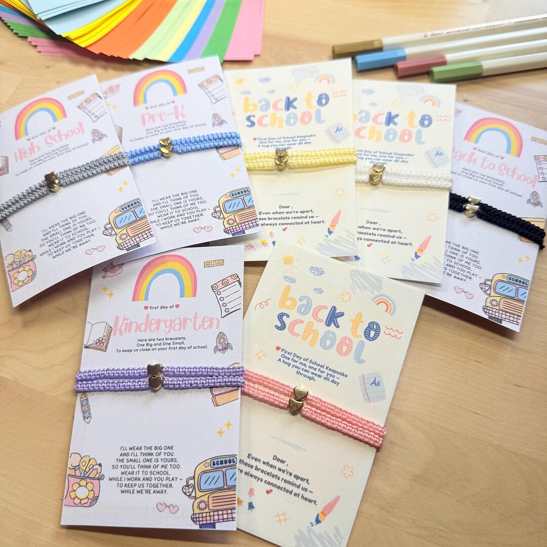 Back to School Bracelet Set – First Day of School Gift for Kids ...