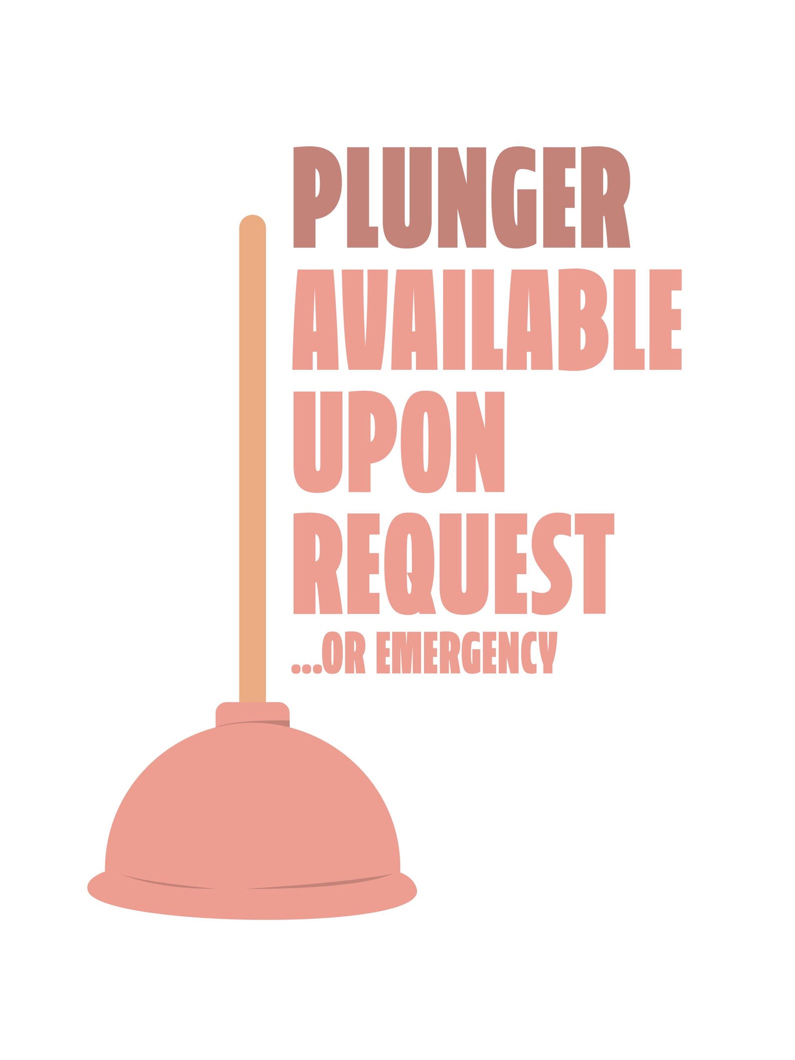 Plunger Bathroom Sign - Etsy