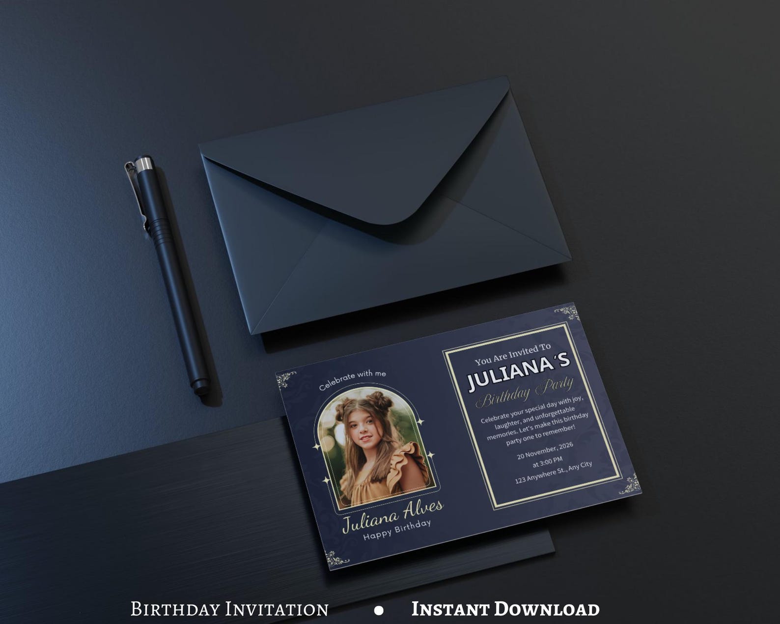 Editable Photo Birthday Invitation Card (PDF Print) - Etsy