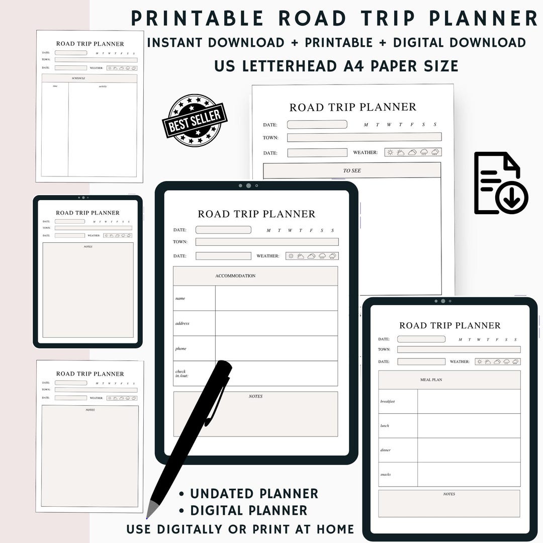 Printable Road Trip Planner: Itinerary & Budget (digital Download) - Etsy