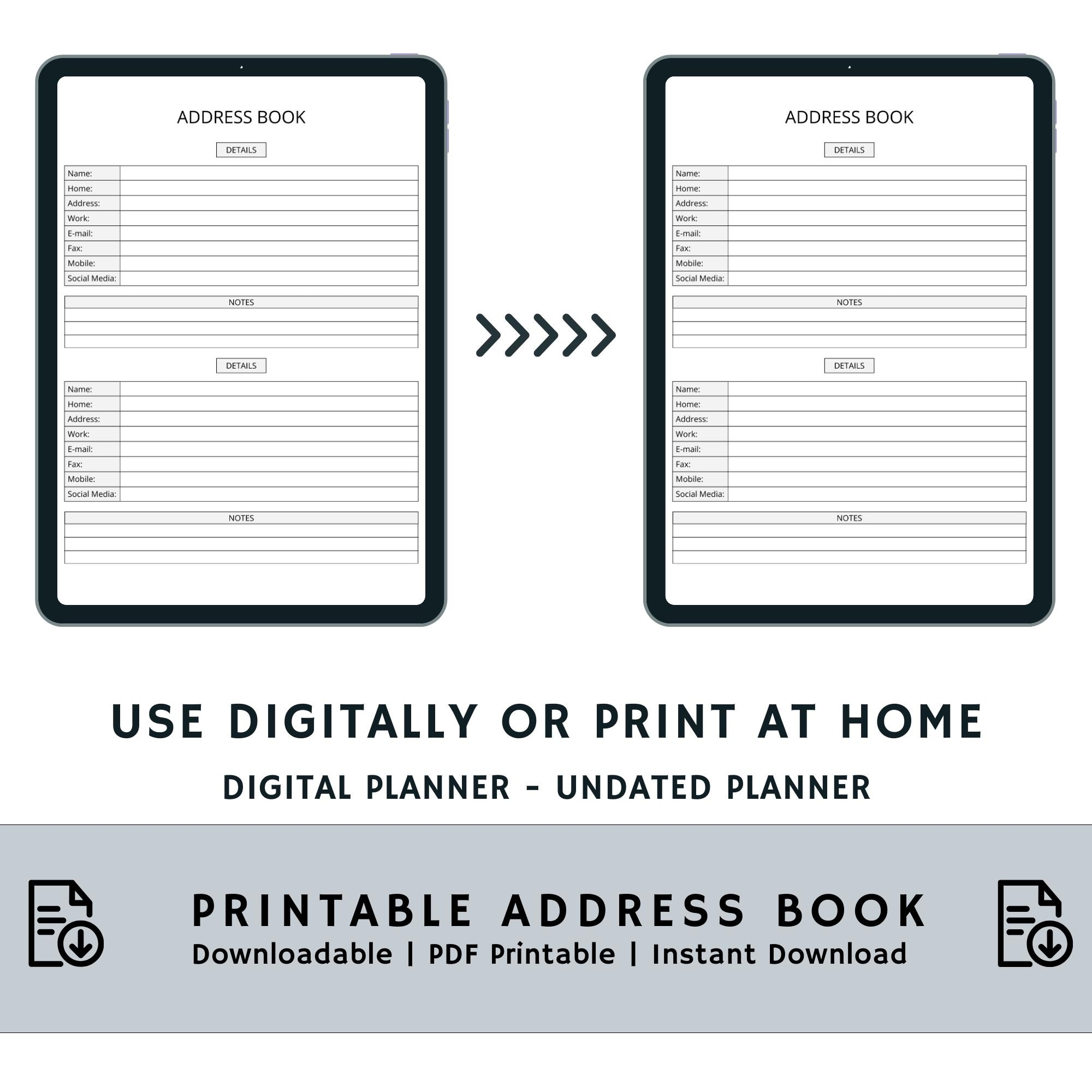 Printable Address Book Template – Instant Download, Editable & Stylish ...