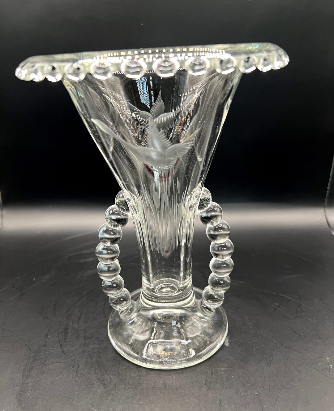 Imperial Glass Candlewick Fan Vase – #400/87F – Wild Geese Etching ...