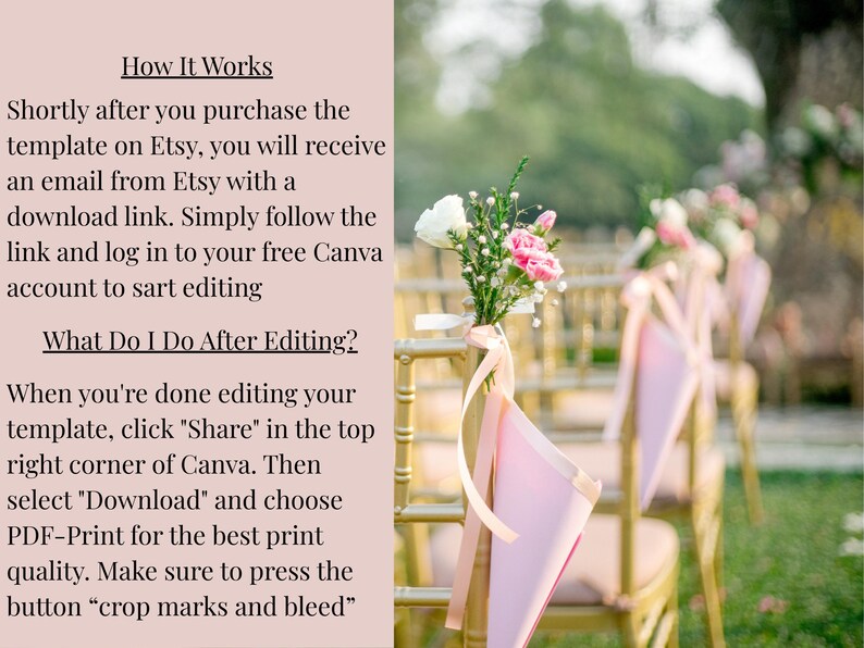 Floral Wedding Seating Chart: Alphabetical Guest List (digital Download ...