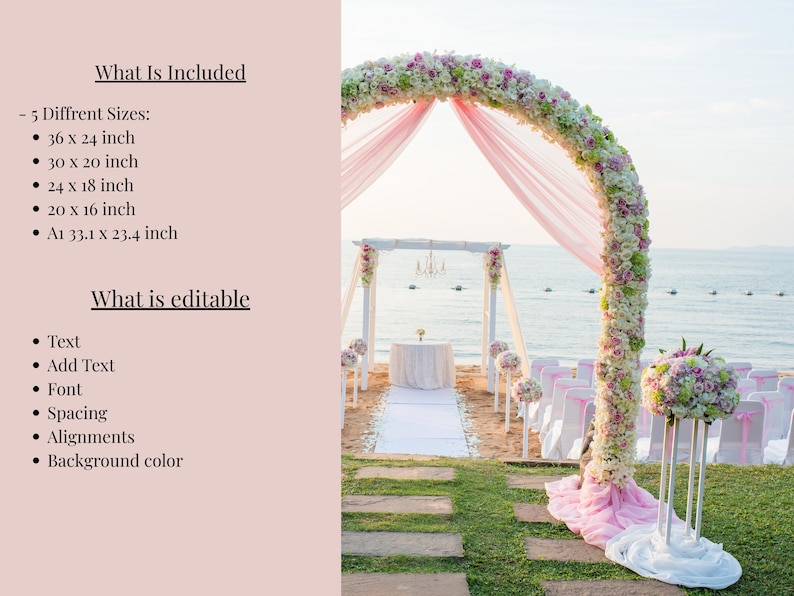 Floral Wedding Seating Chart: Alphabetical Guest List (digital Download ...