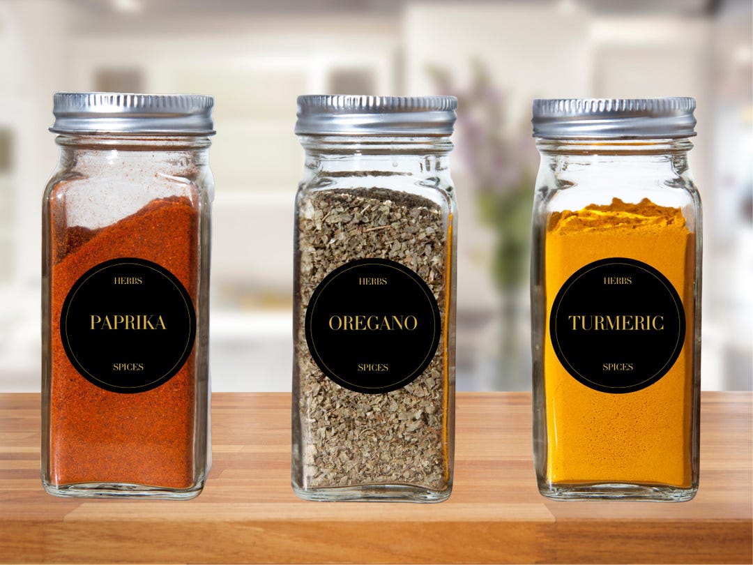Custom Spice Jar Labels Printable | Round Spice Label Design Template ...