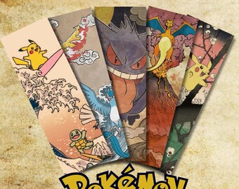 Printable Bookmarks Pokémon Printable Bookmarks - 5 Digital Download ...